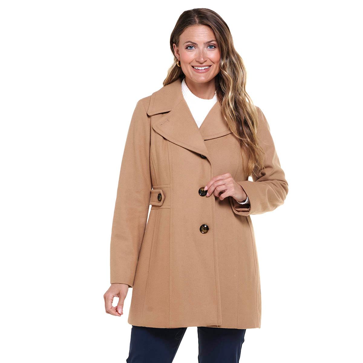 Click here for Womens Anne Klein Single Breasted Wool Peacoat Wit... prices