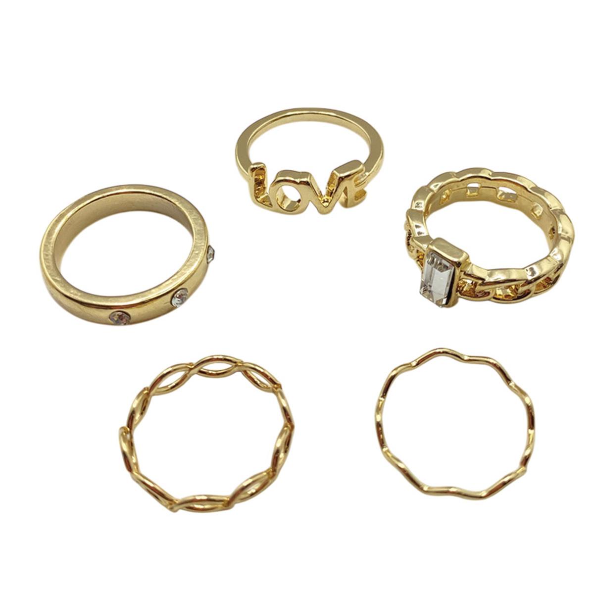 Click here for Ashley 5pc. Gold-Tone Love Wave Ring Set prices