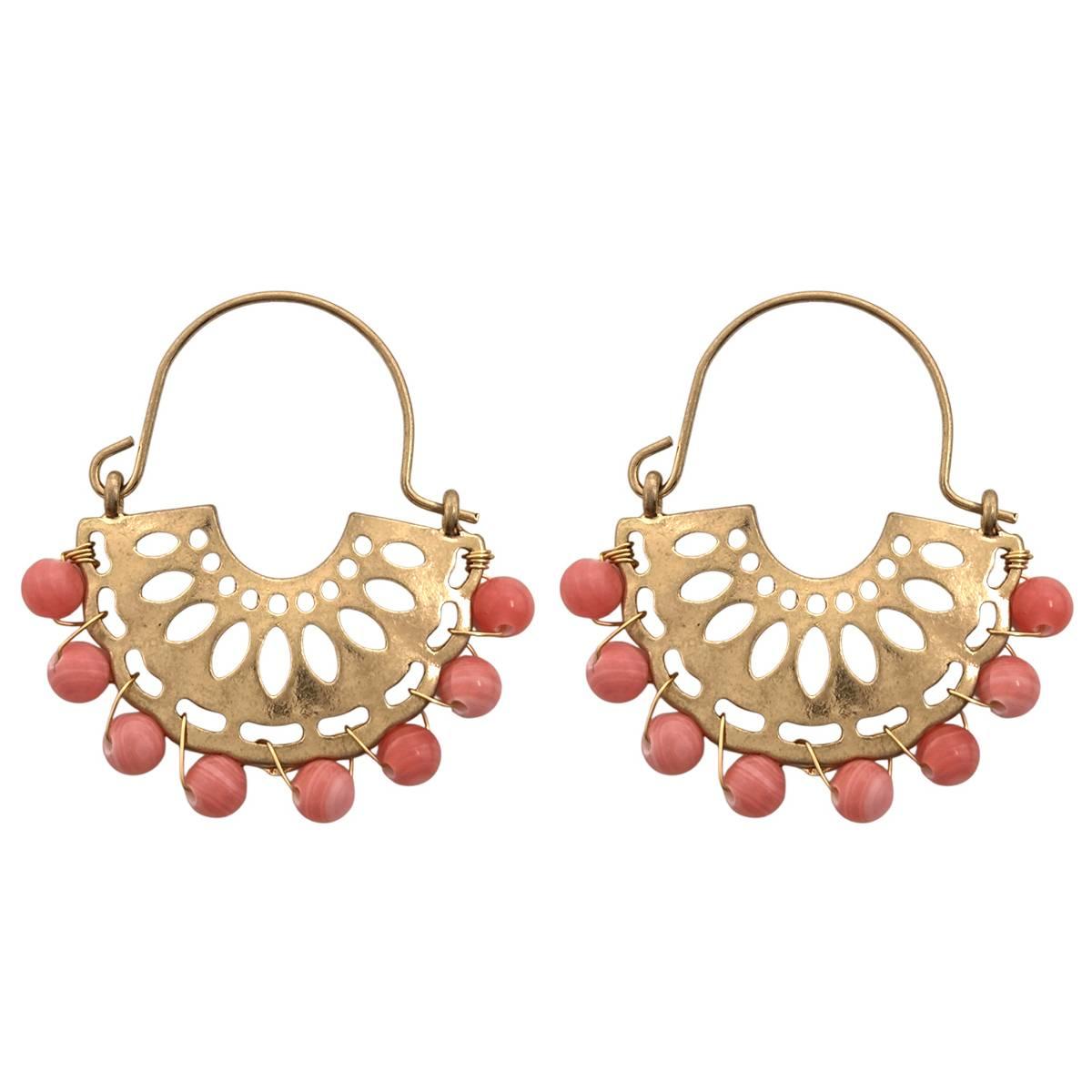 Click here for Ashley Cooper(tm) Gold-Tone Fan Earrings with Bead... prices