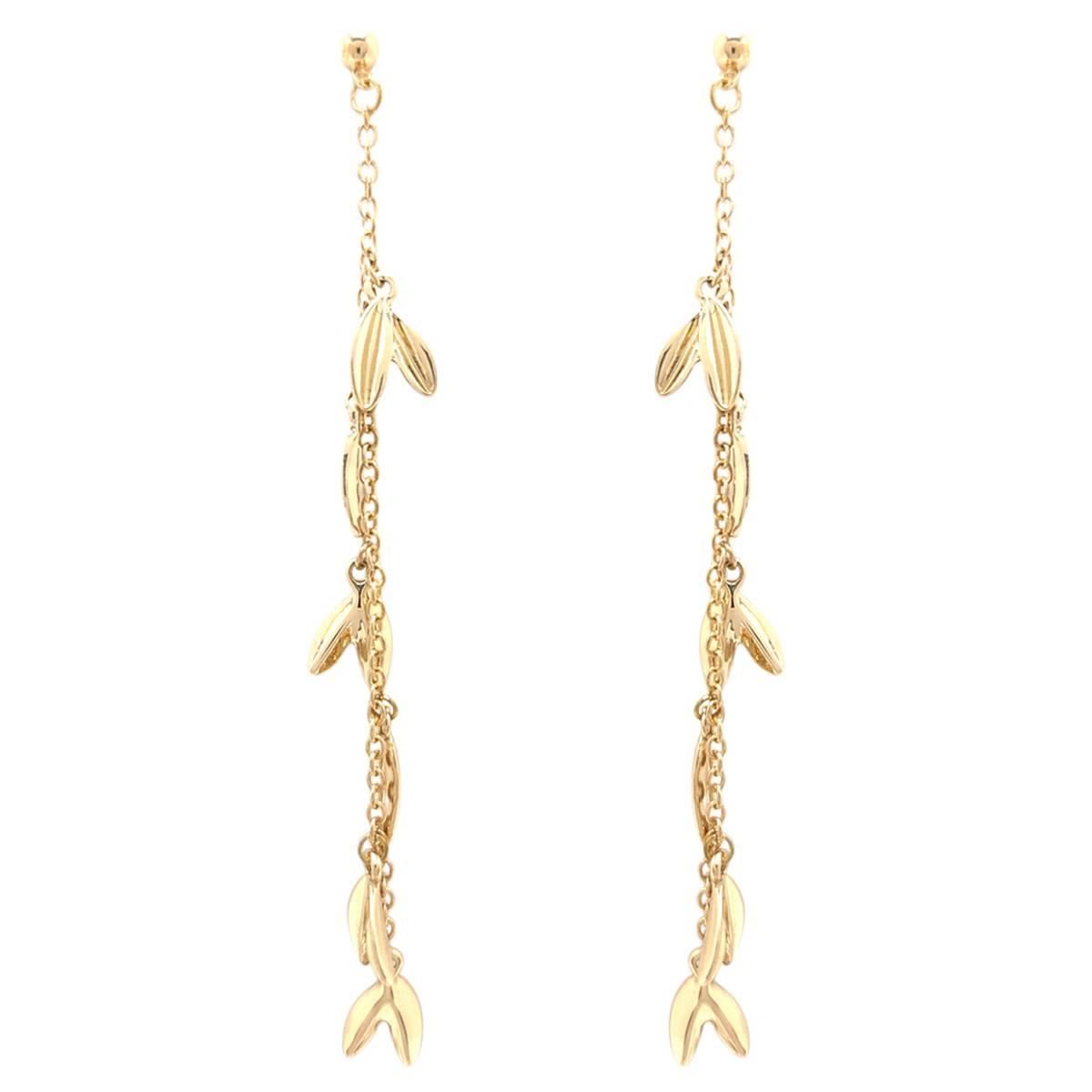 Click here for Ashley Cooper(tm) Gold-Tone Chain Linear Leaf Dang... prices