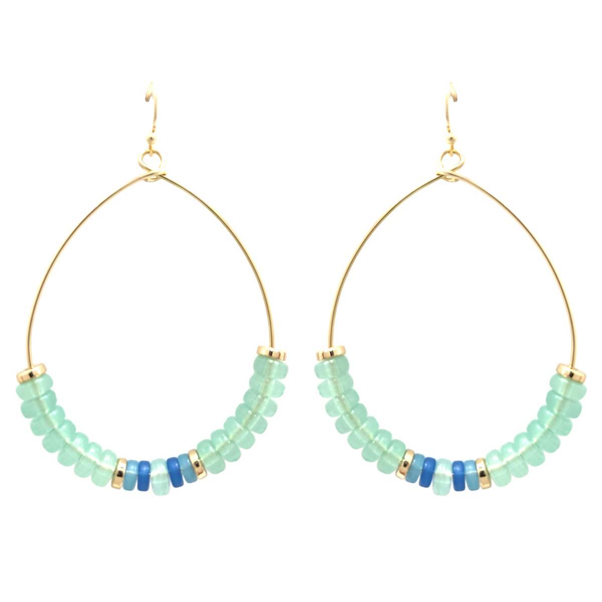 Click here for Ashley Cooper(tm) Gold-Tone Blue Bead Wire Drop Ho... prices