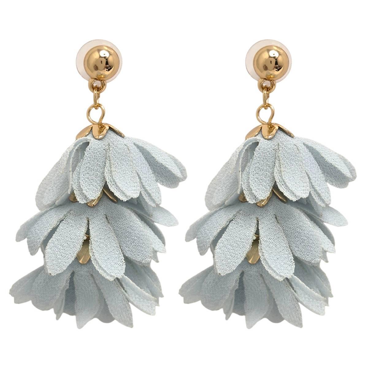 Click here for Ashley Cooper(tm) Gold-Tone Fabric Petal Drop Earr... prices