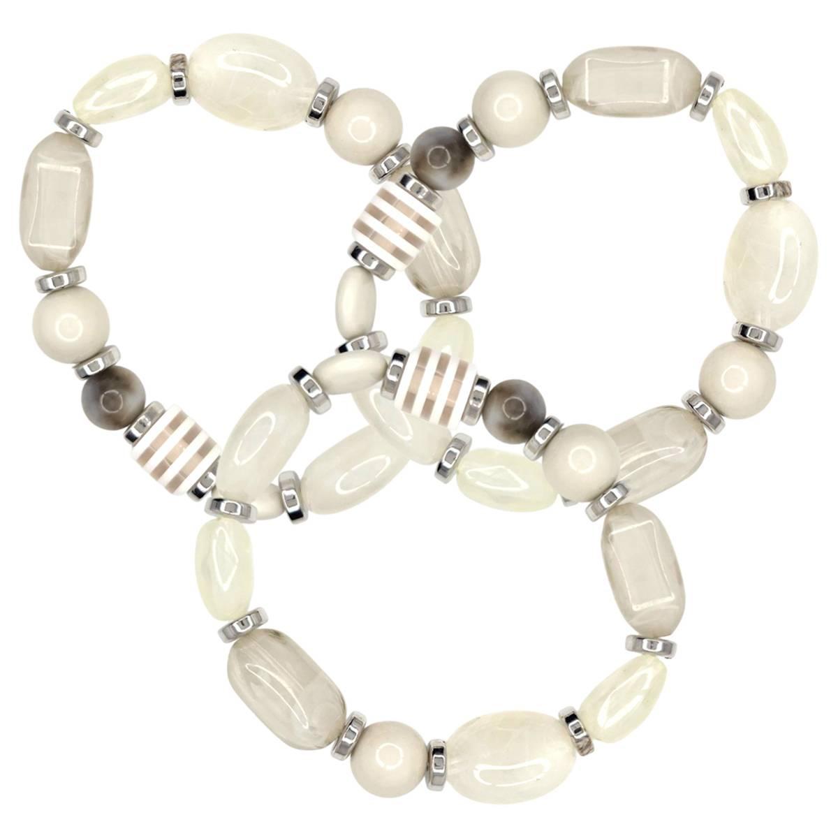 Click here for Ashley Cooper(tm) Rhodium White Swirl Bead Stretch... prices