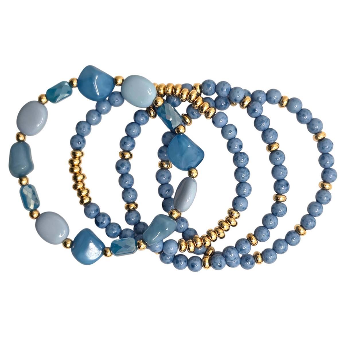 Click here for Ashley Cooper(tm) Blue Swirl 4pc. Stretch Bracelet... prices