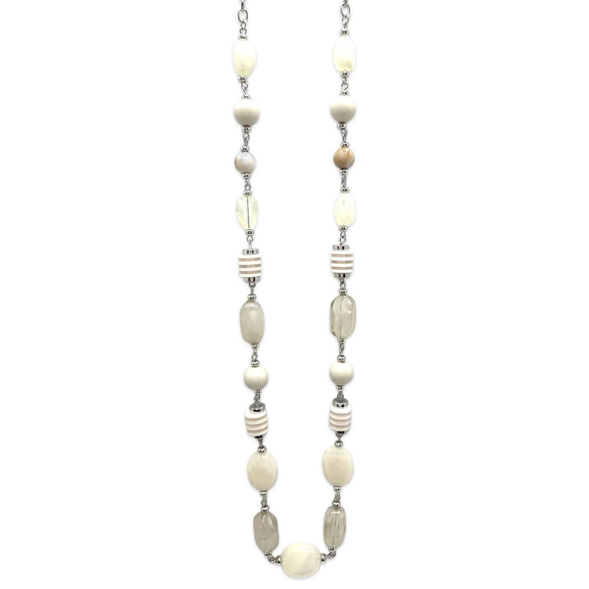 Click here for Ashley Cooper(tm) Rhodium White Brown Swirl Bead S... prices