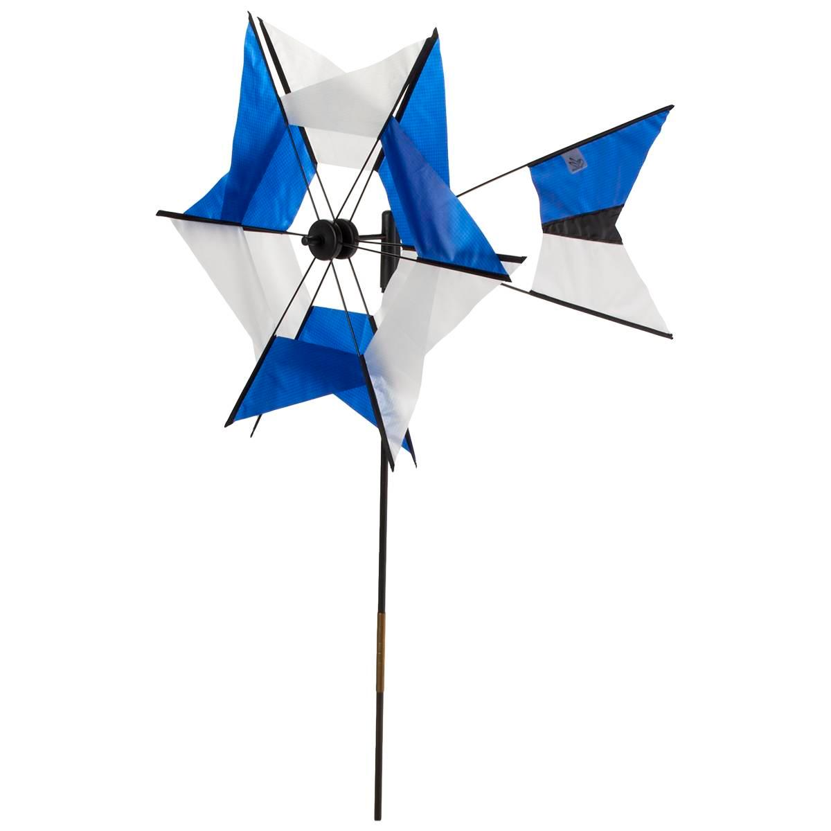 Click here for 42in. Kaleidoscope Staked Wind Spinner - Blue/Whit... prices