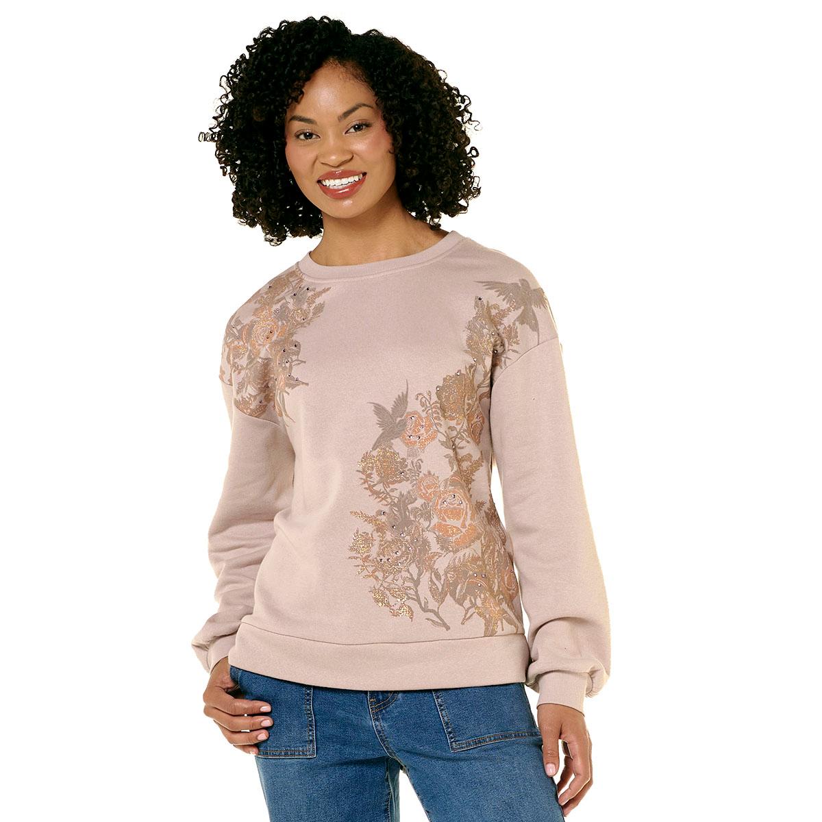 Click here for Womens Tru Self Drop Shoulder Side Slit Floral Fle... prices