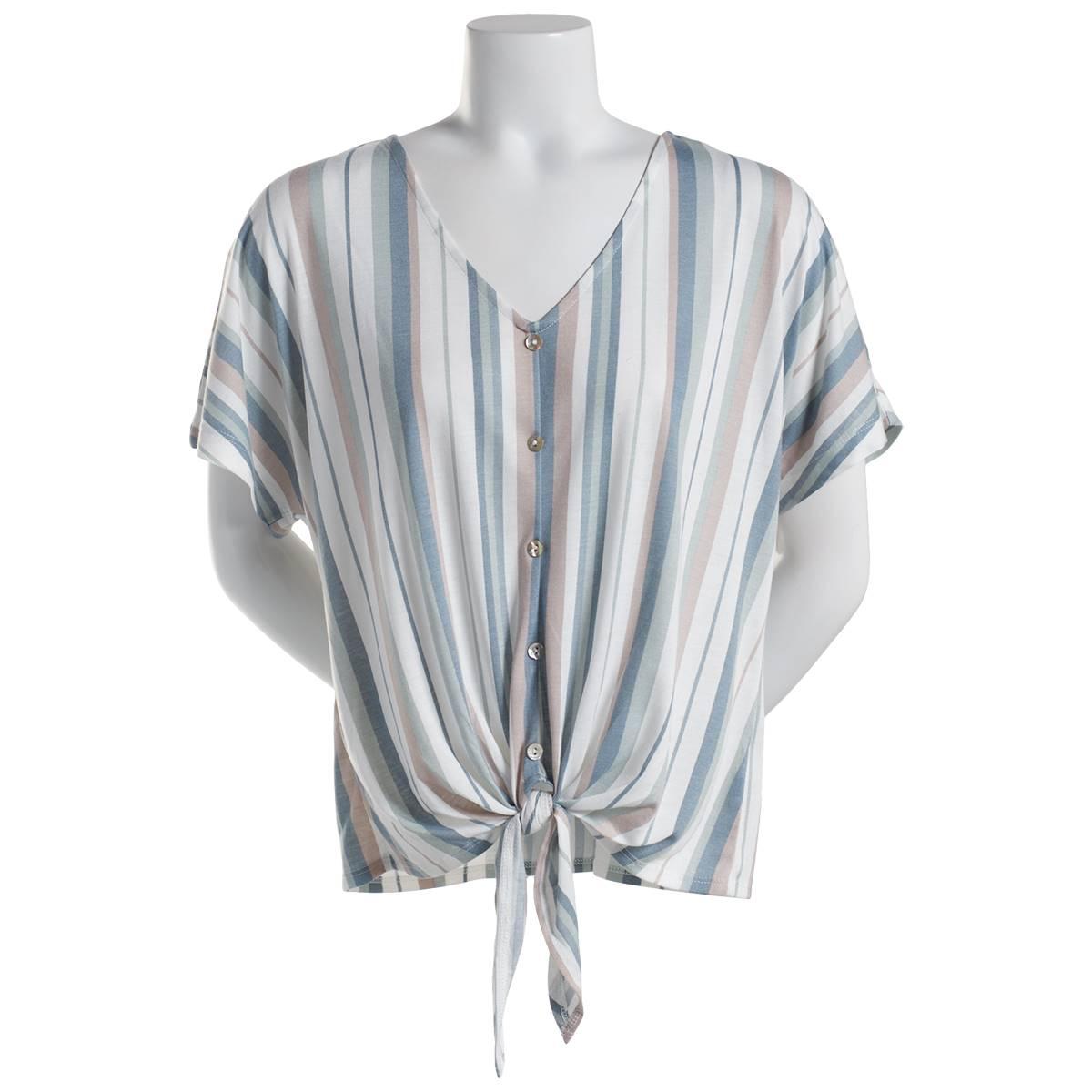 Click here for Womens Tru Self Faux Placket Tie Front Casual Butt... prices