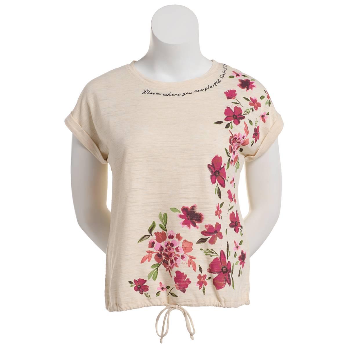 Click here for Womens Tru Self Short Dolman Sleeve Drawstring Hem... prices