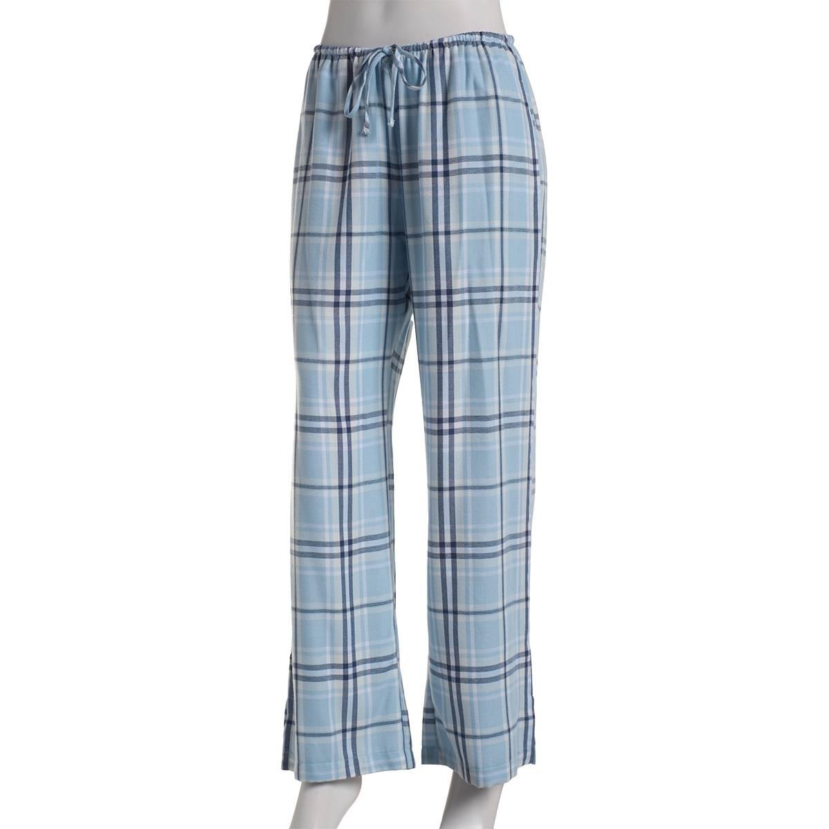 Click here for Juniors Self Esteem Blue Twill Plaid Wide Leg Loun... prices