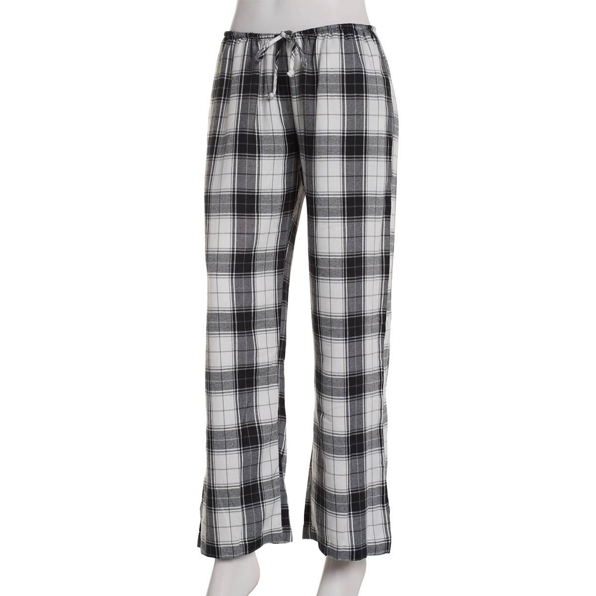 Click here for Juniors Self Esteem Twill Plaid Wide Leg Lounge Pa... prices