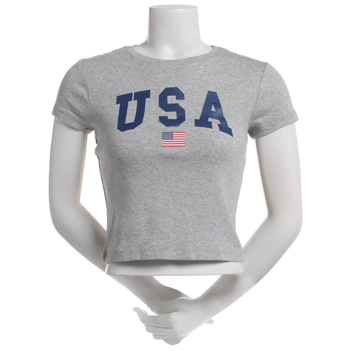 Click here for Juniors Self Esteem USA Flag Fitted Crew Neck Baby... prices