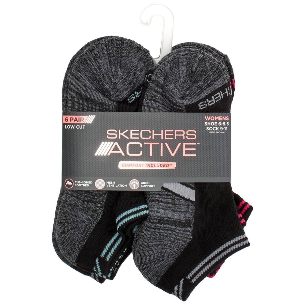 Click here for Womens Skechers 6pk. 1/2 Terry Low Cut Socks prices