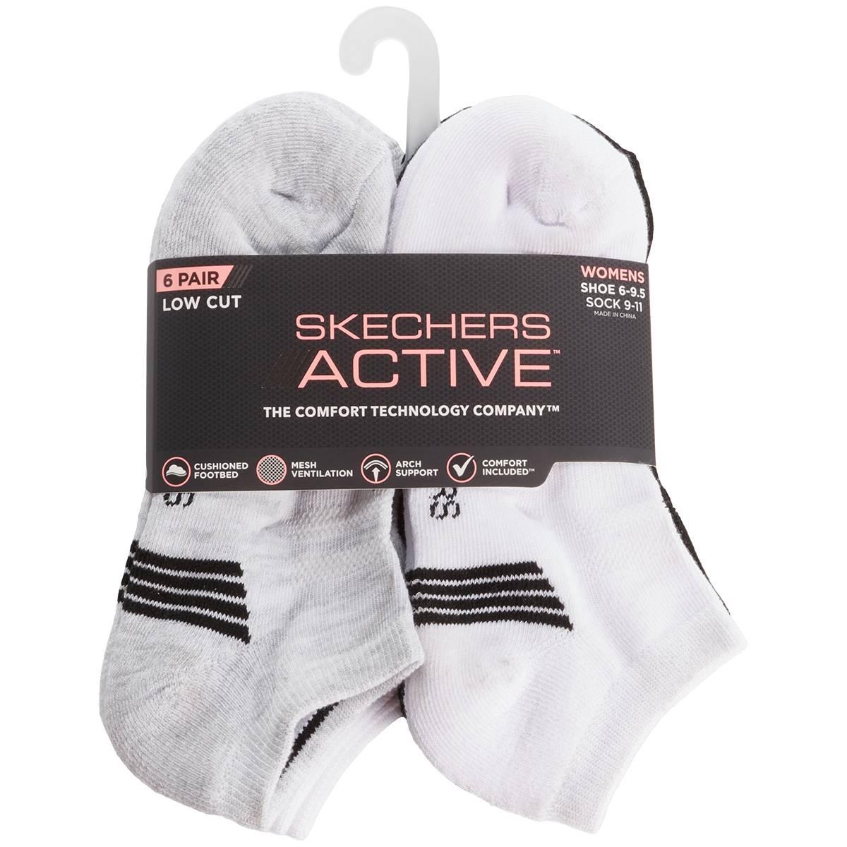Click here for Womens Skechers 6pk. Low Cut 1/2 Terry Socks prices