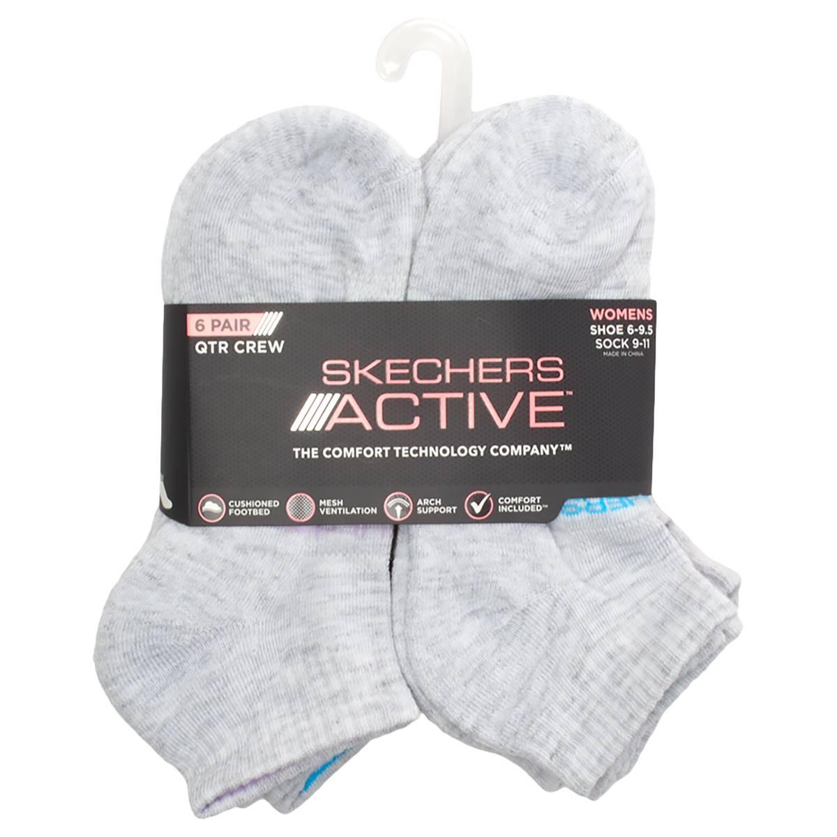 Click here for Womens Skechers(R) 6pk. Half Cushion Quarter Crew... prices