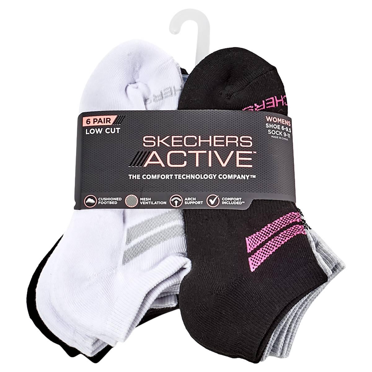 Click here for Womens Skechers(R) 6pk. Half Terry Low Cut Socks prices