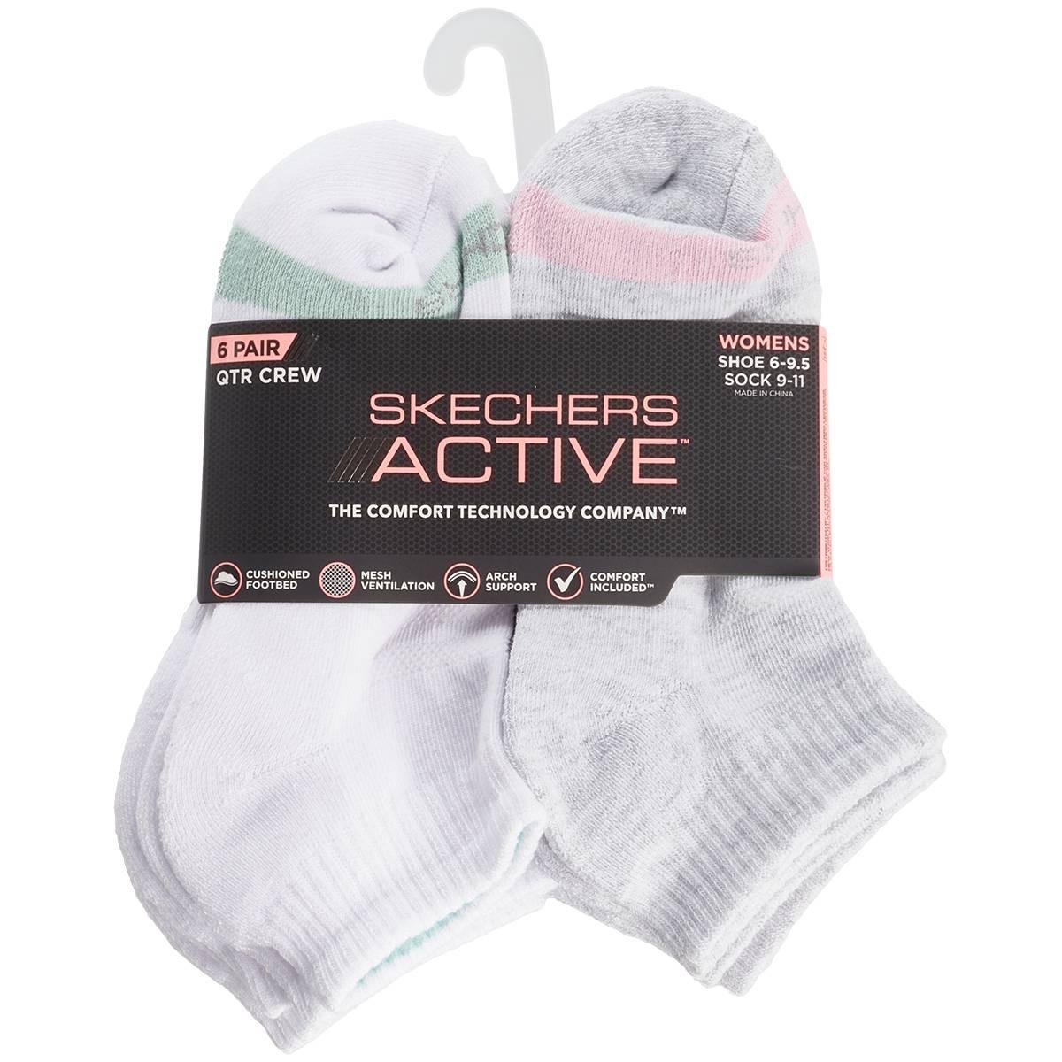 Click here for Womens Sketchers 6pk 1/2 Terry Crew Socks prices