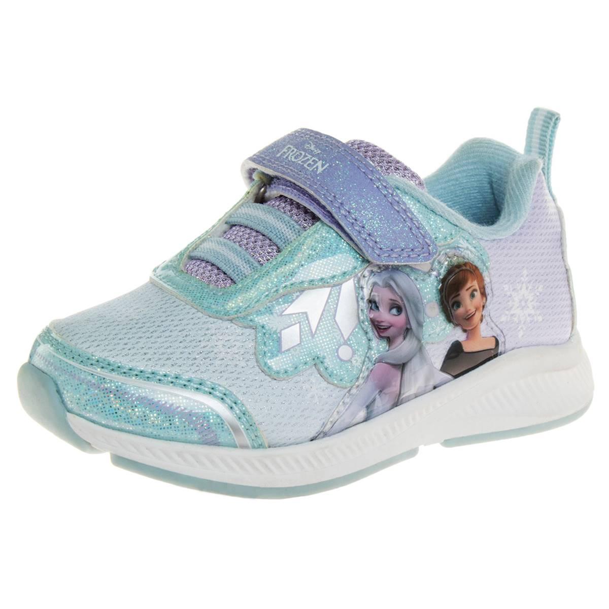 Disney Toddler Girls Frozen Anna and Elsa Sneakers - Blue  Purple