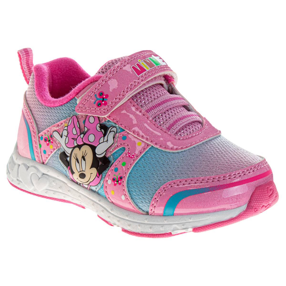 Little Girls Disney Minnie Mouse Hook and Loop Sneakers