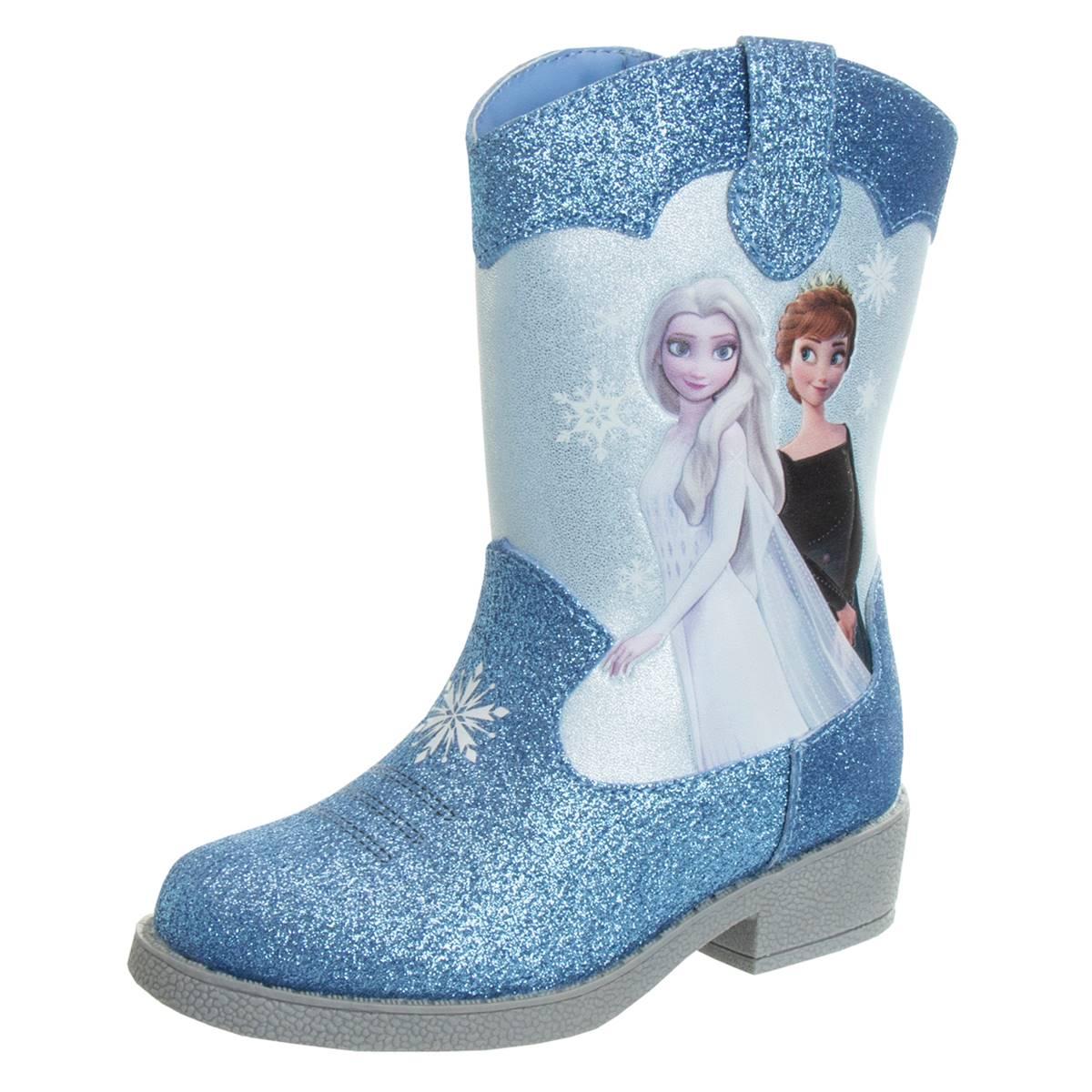 Disney Toddler and Little Girls Frozen Anna and Elsa Western Cowgirl Boots - Blue