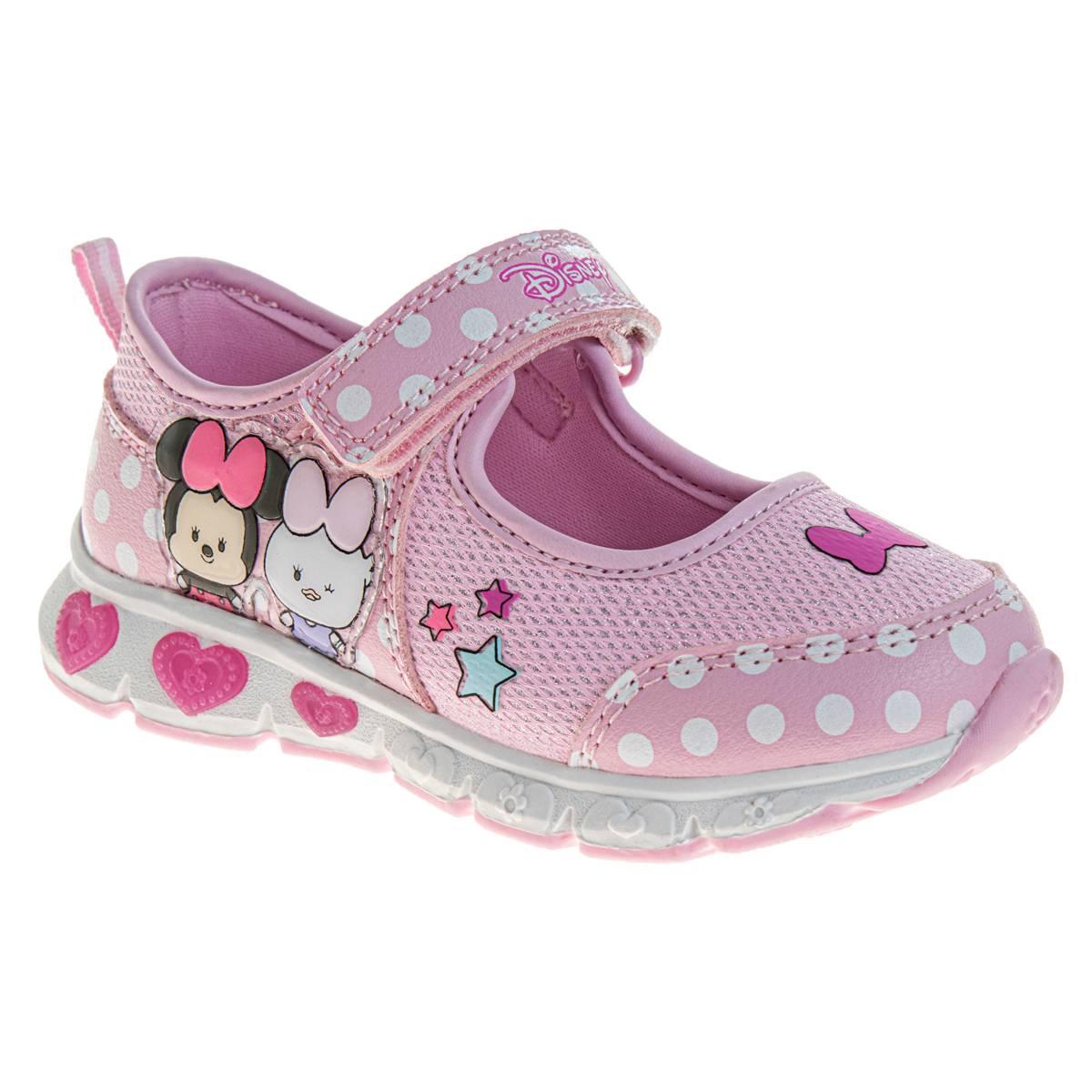 Disney Toddler and Little Girls Minnie Mouse Mary Jane Styled Light Up Sneakers - Pink