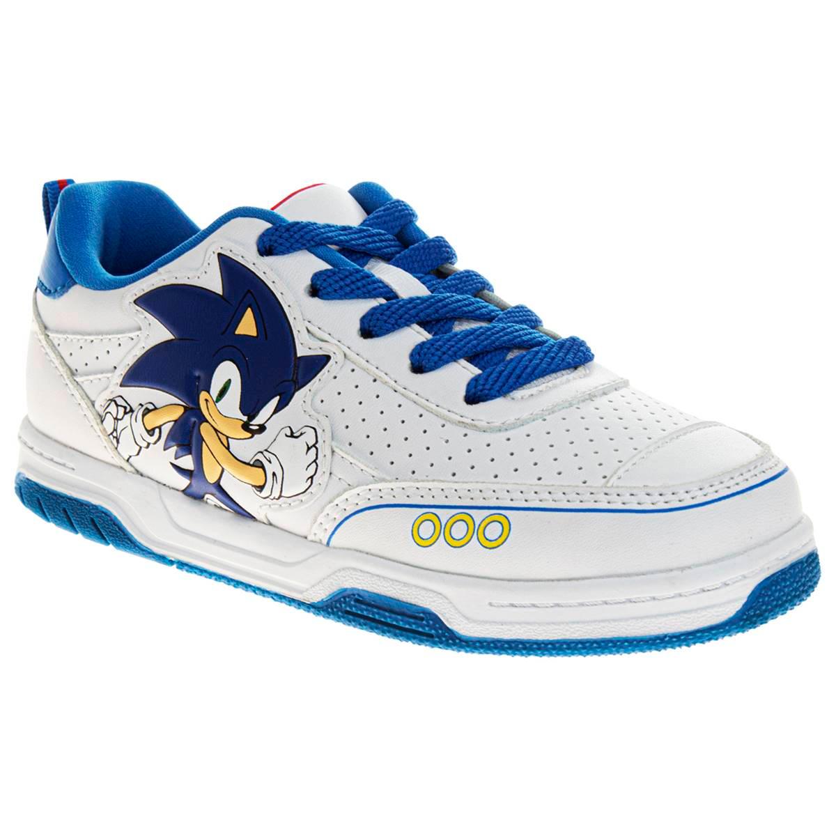 Sonic The Hedgehog Little Boys Lace Up Sneakers - White  Blue