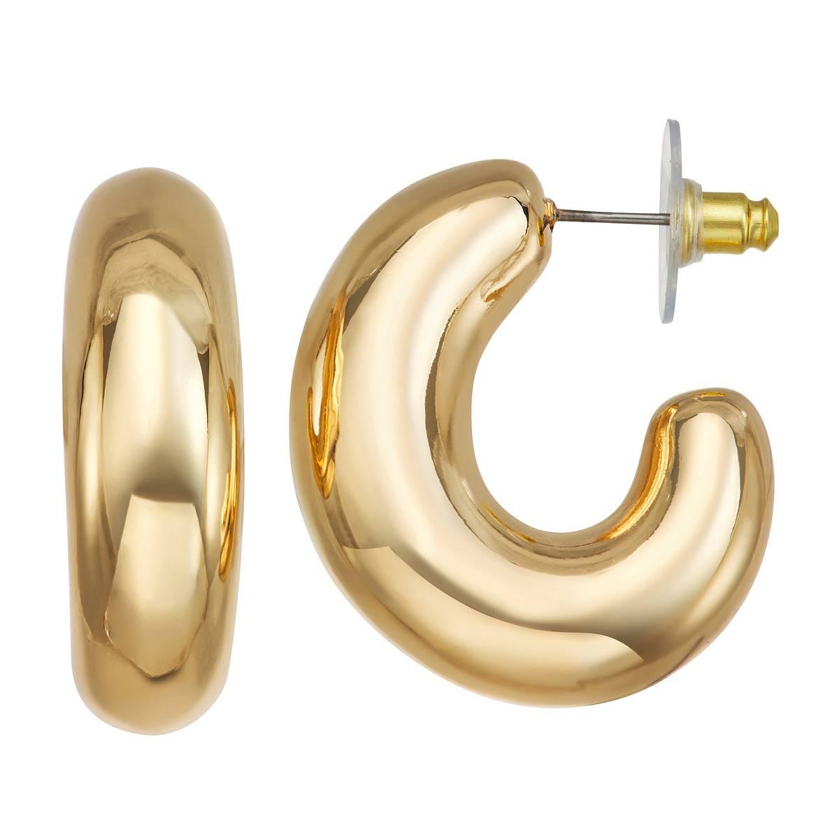 Click here for Nine West Gold-Tone Puffy Post Hoop Earrings prices
