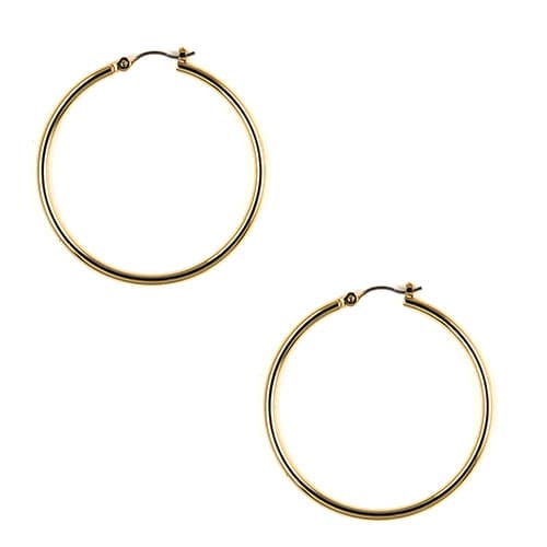 Nine West Gold-Tone 2 Tube Hoop Earrings