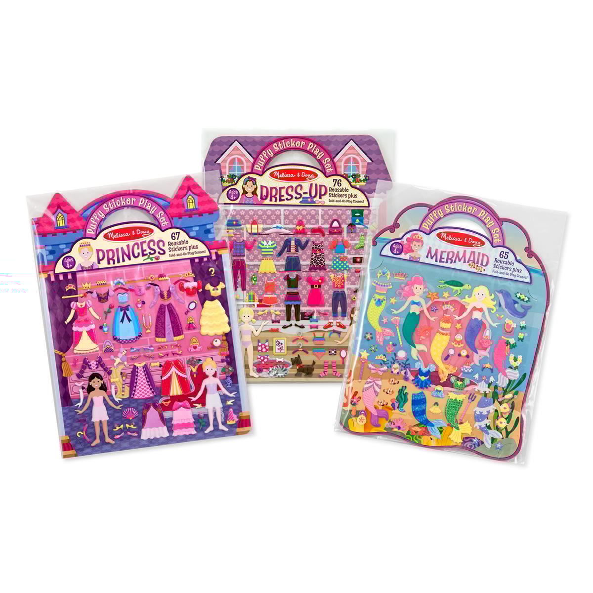 Puffy Sticker Bundle - Dress-Up  Princess and Mermaid
