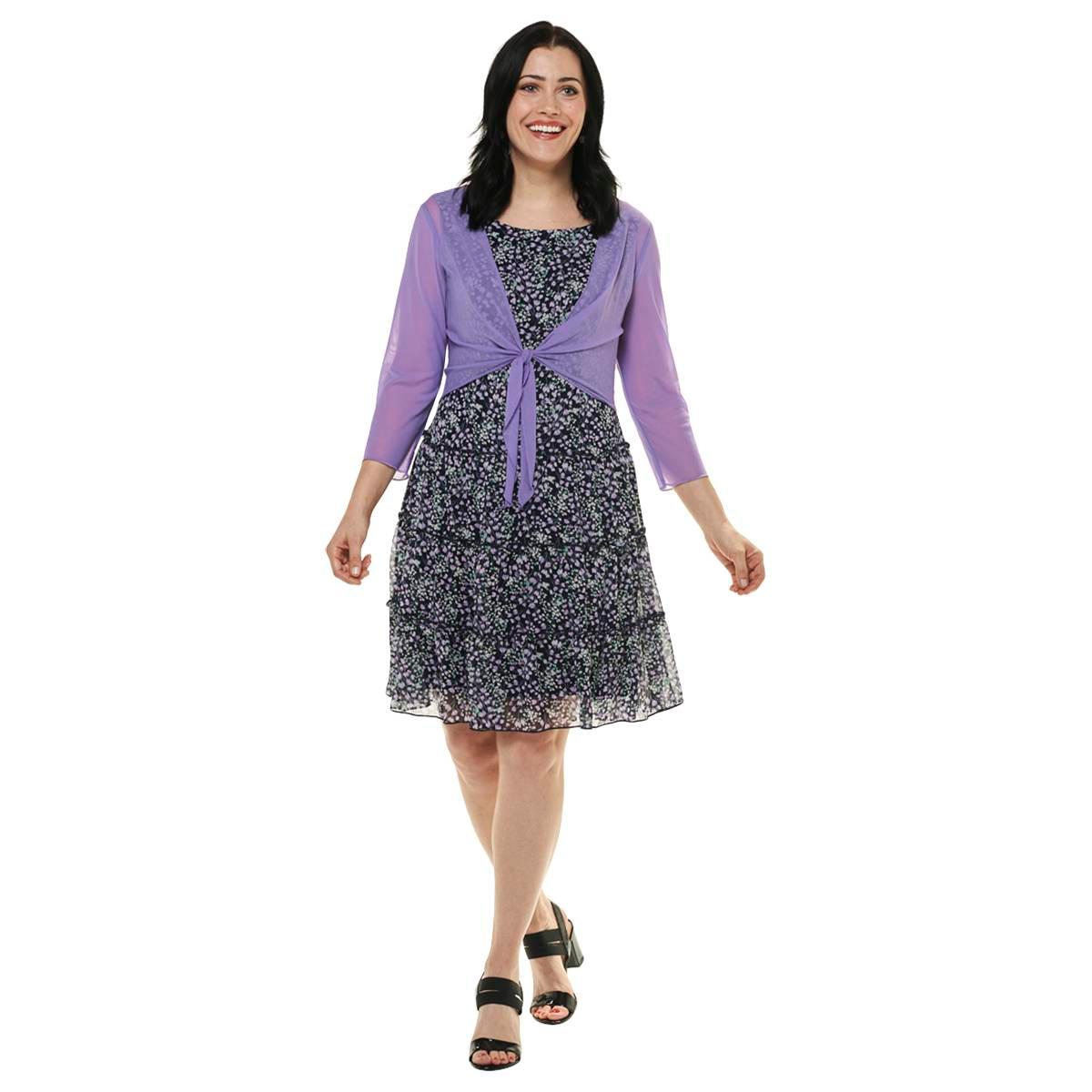 Click here for Womens Connected Apparel Tie Front Cardigan Floral... prices