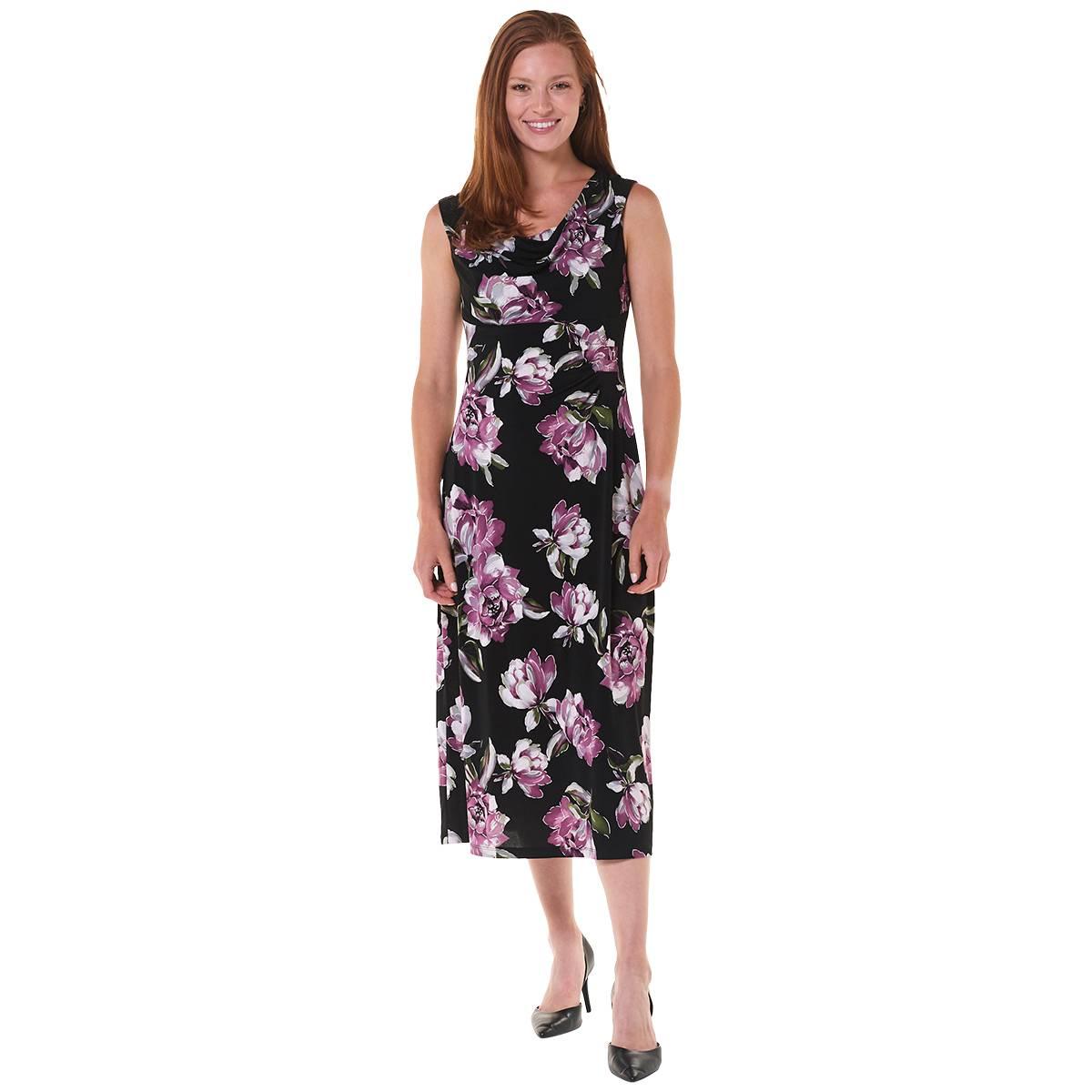 Click here for Womens Connected Apparel Sleeveless Floral Midi Dr... prices