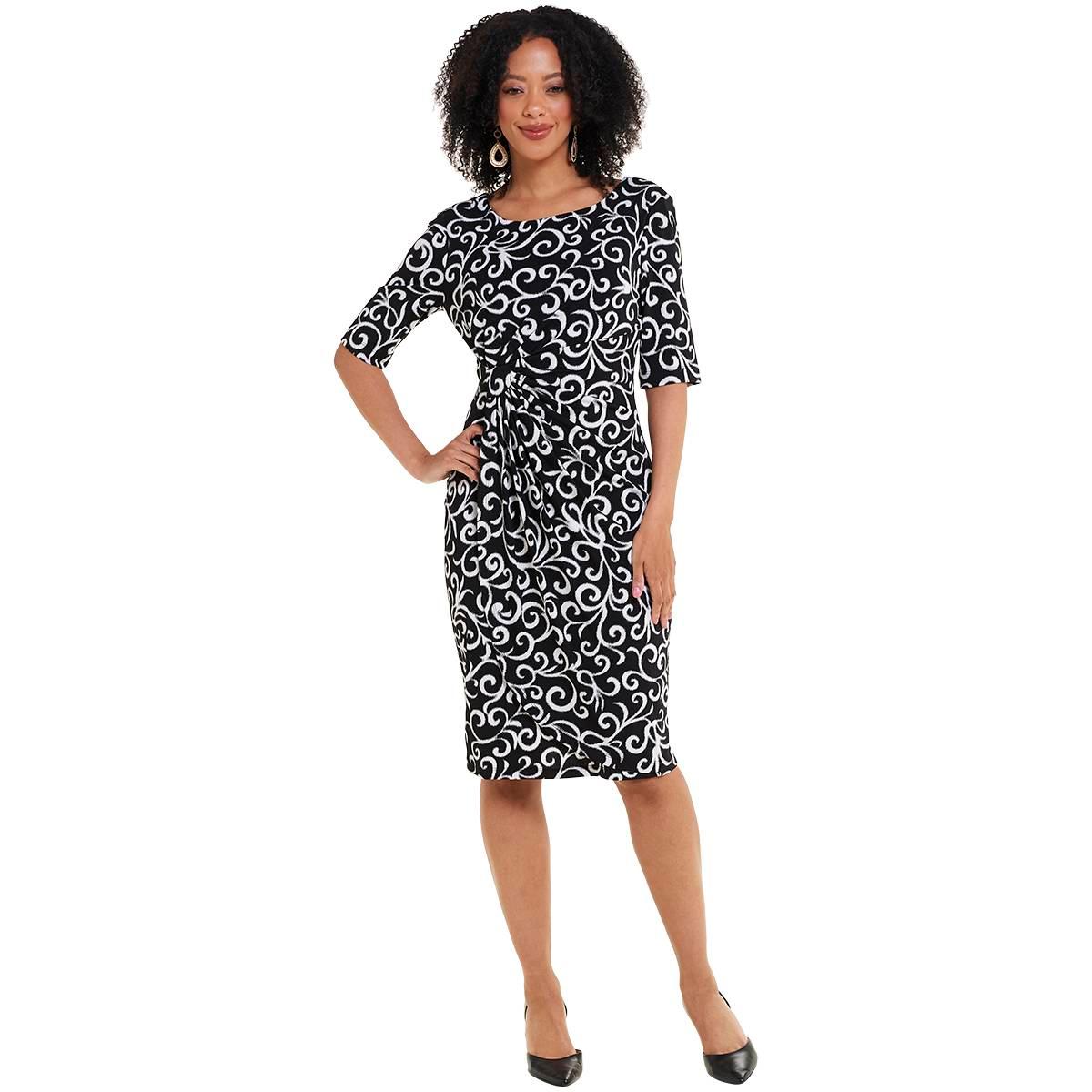 Click here for Plus Size Connected Apparel Elbow Sleeve Scroll Sh... prices