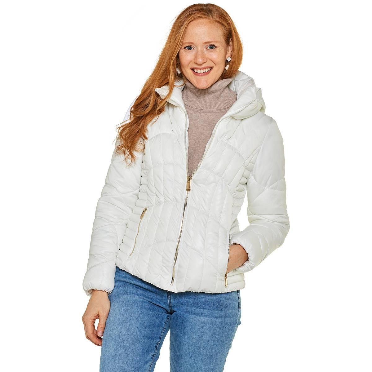 Click here for Womens Kensie Short Down & Puffer Coat with Hood prices