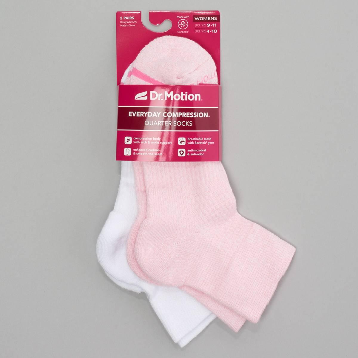 Click here for Womens Dr. Motion 2pk. Solid Quarter Compression S... prices