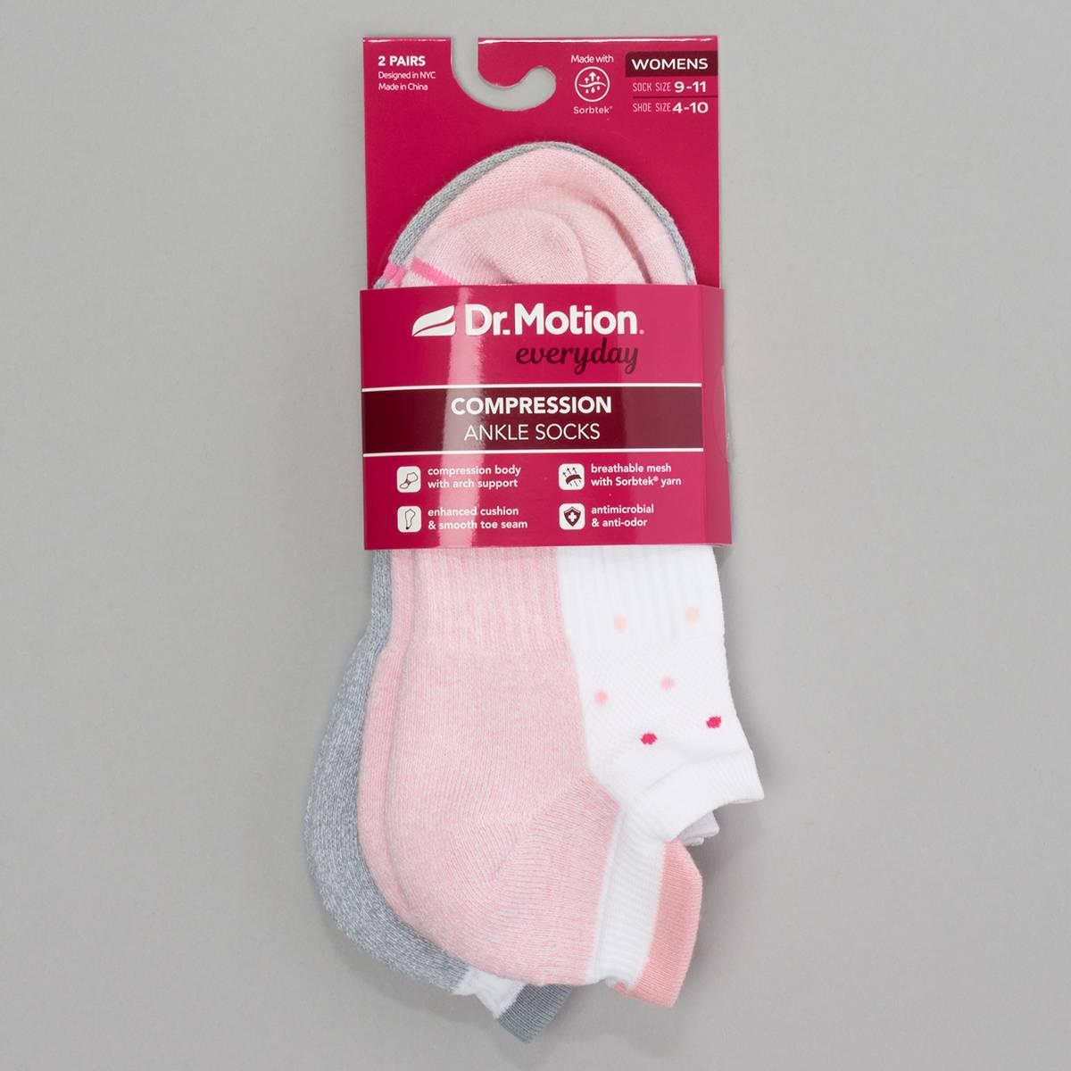 Click here for Womens Dr. Motion 2pk. Dot Low Cut Compression Soc... prices