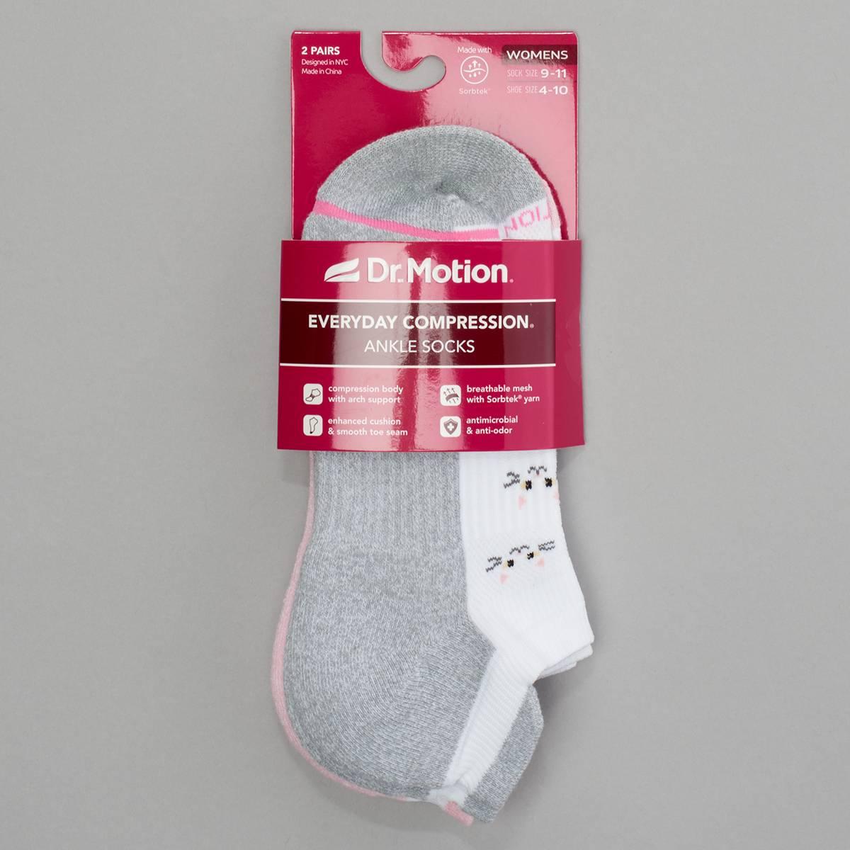 Click here for Womens Dr. Motion 2pk. Hidden Cat Ankle Socks prices
