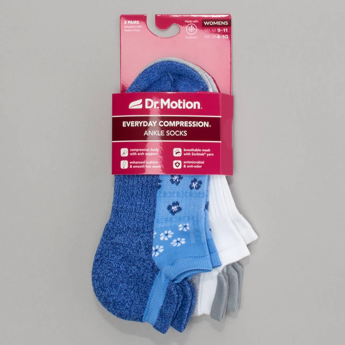 Click here for Womens Dr. Motion 2pk. Floral Low Cut Compression... prices