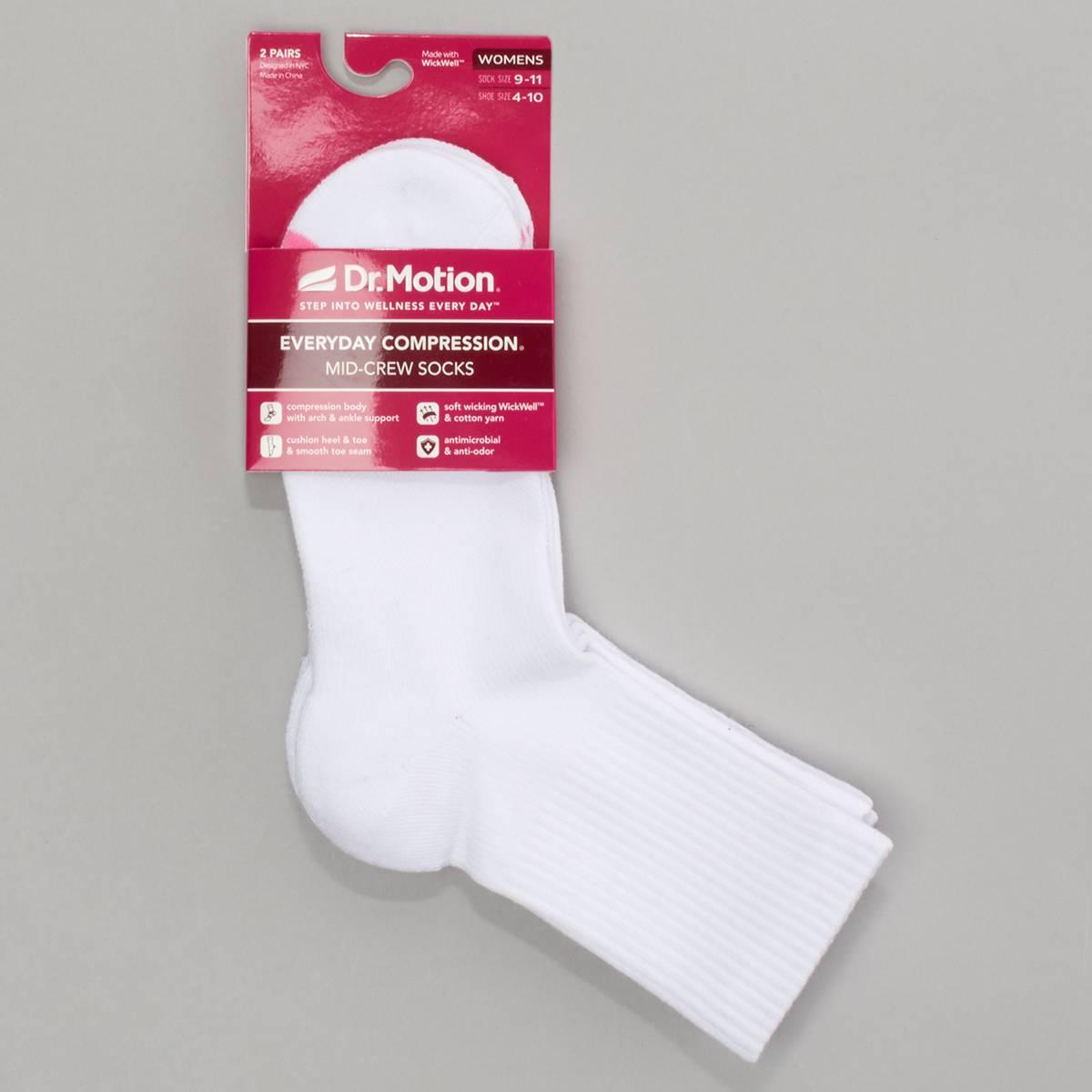 Click here for Womens Dr. Motion Ribbed Mid Crew Compression Sock... prices