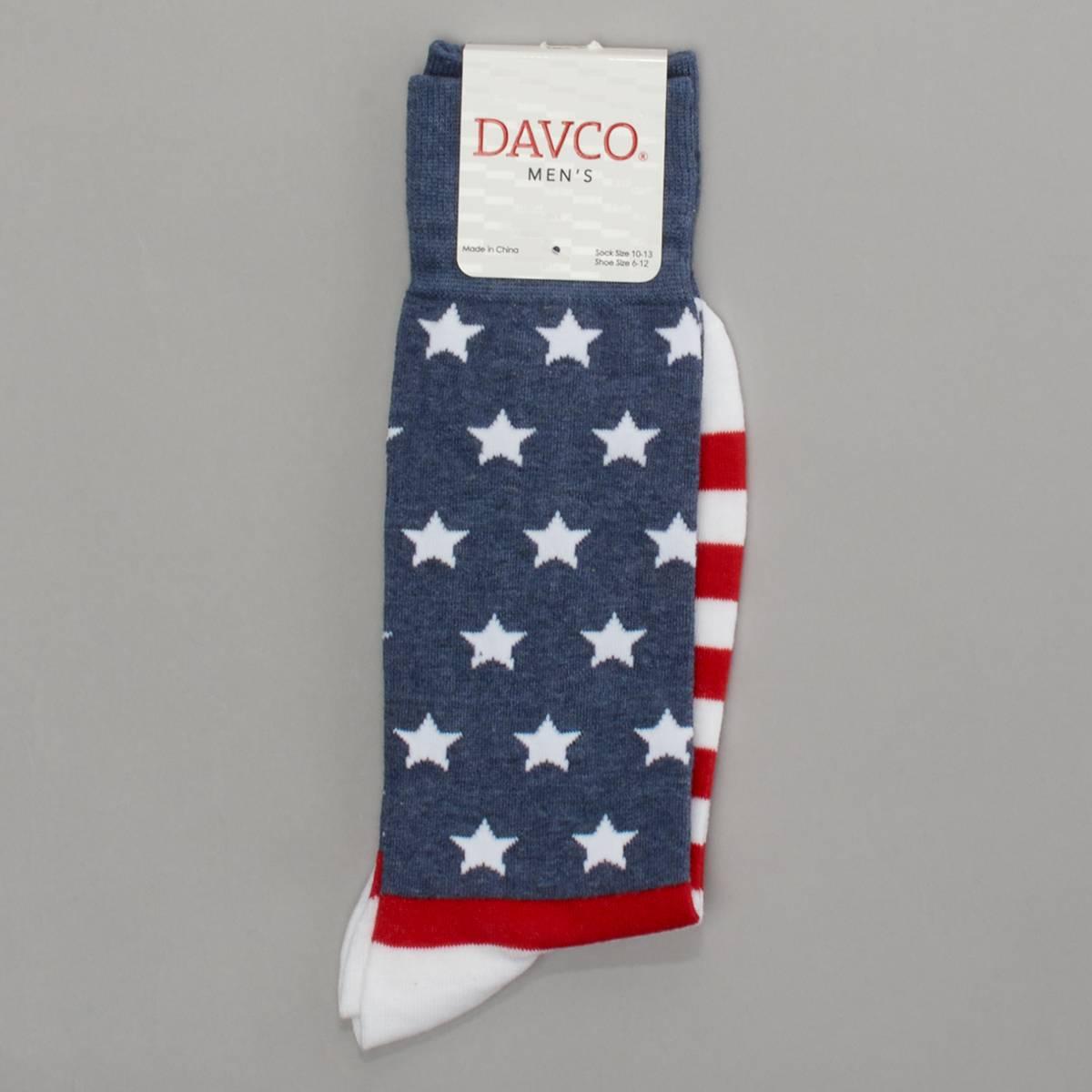 Click here for Mens Davco(R) Spring 26 Distressed Flag Crew Socks prices