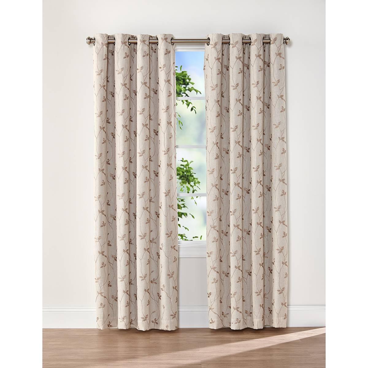 Click here for Sunshield Linen Blend Embroidered Grommet Panel Cu... prices