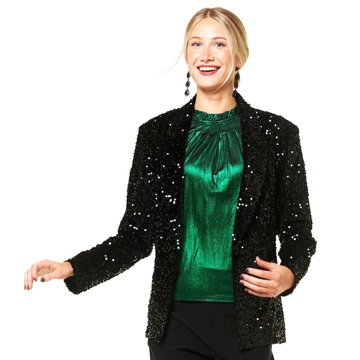 Click here for Womens Nanette Lepore Cropped Velvet Sequin Silk T... prices