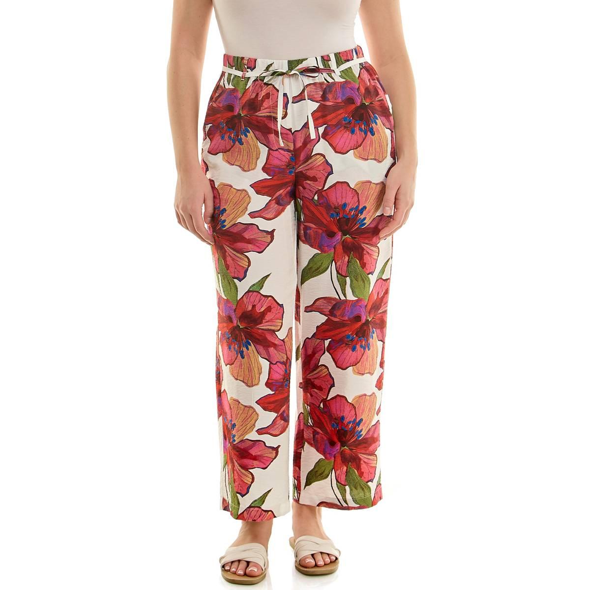 Click here for Womens Zac & Rachel Floral Pull On Wide Leg Pants prices
