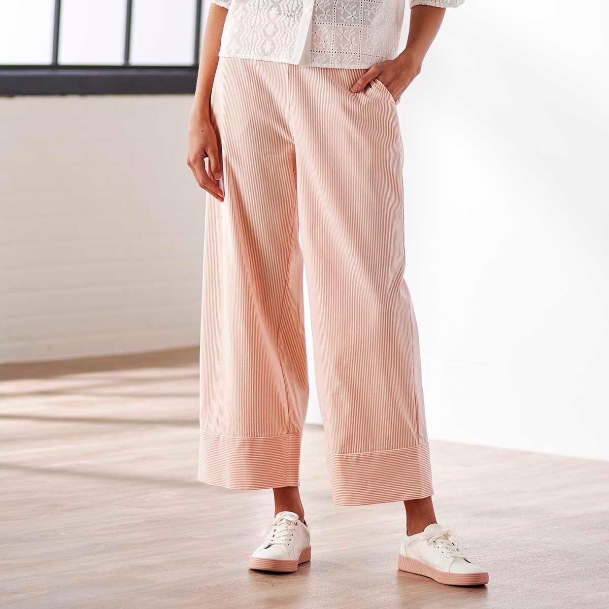 Click here for Plus Size Zac & Rachel Millennium Stripe Wide Ankl... prices