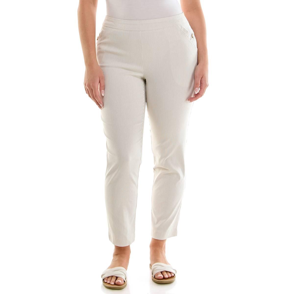 Click here for Womens Zac & Rachel Pull On Stripe Straight Leg Pa... prices