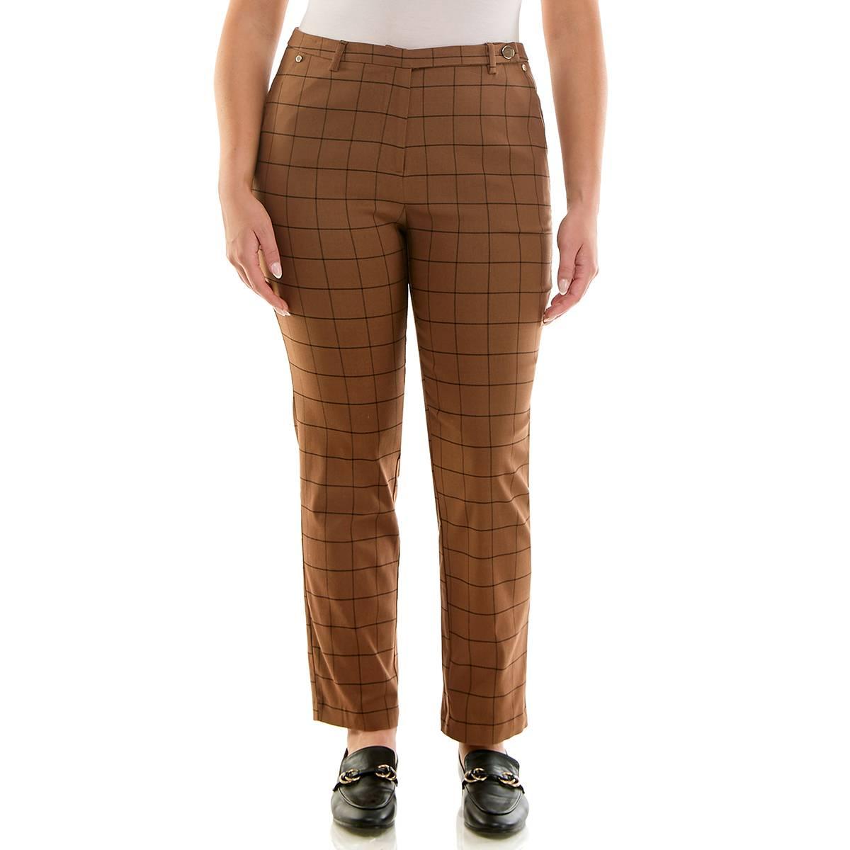 Click here for Petite Zac & Rachel Pull On Plaid Slim Leg Pants prices