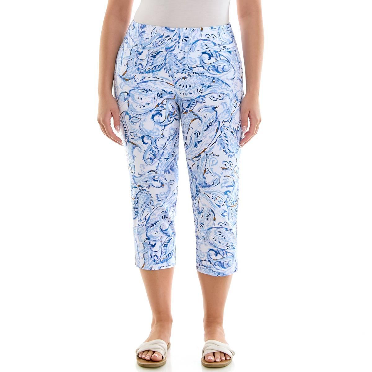 Click here for Womens Zac & Rachel Pull On Abstract Paisley Capri... prices