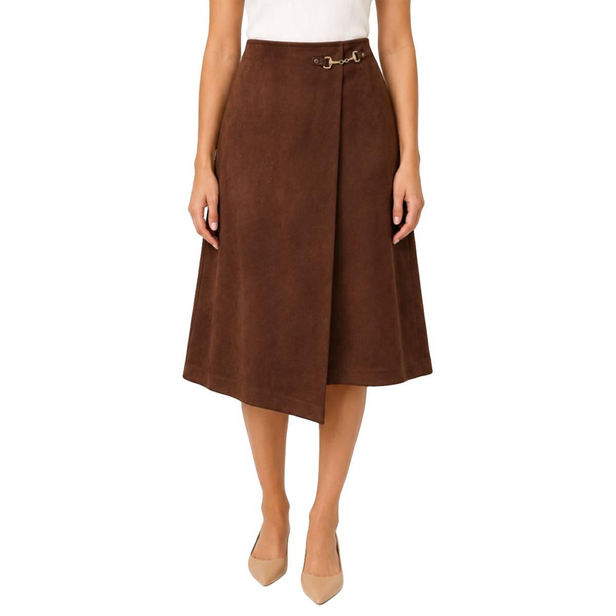 Click here for Womens Zac & Rachel Solid Scuba Skirt with Hardwar... prices