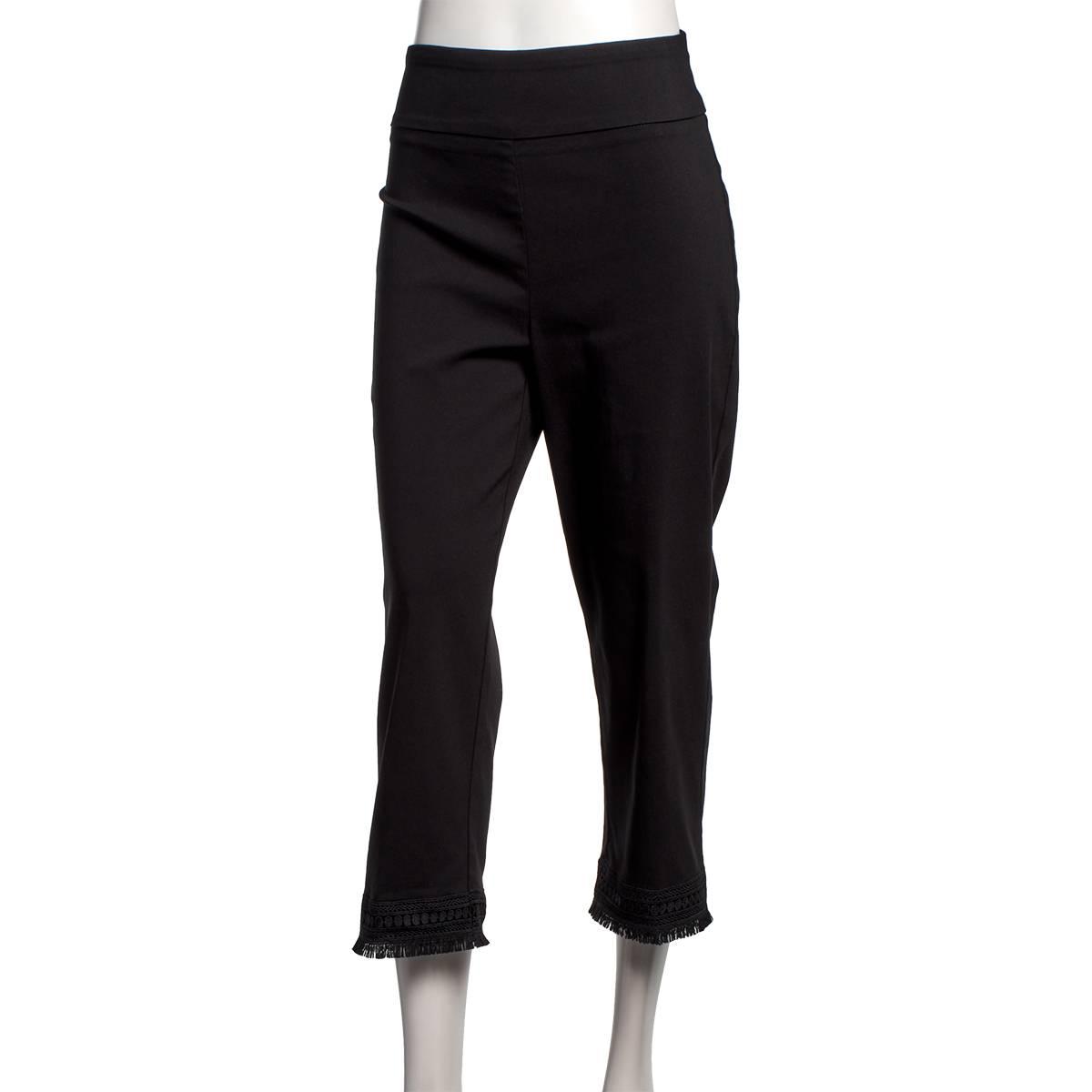 Click here for Womens Zac & Rachel Solid Embroidered Fringe Crop... prices