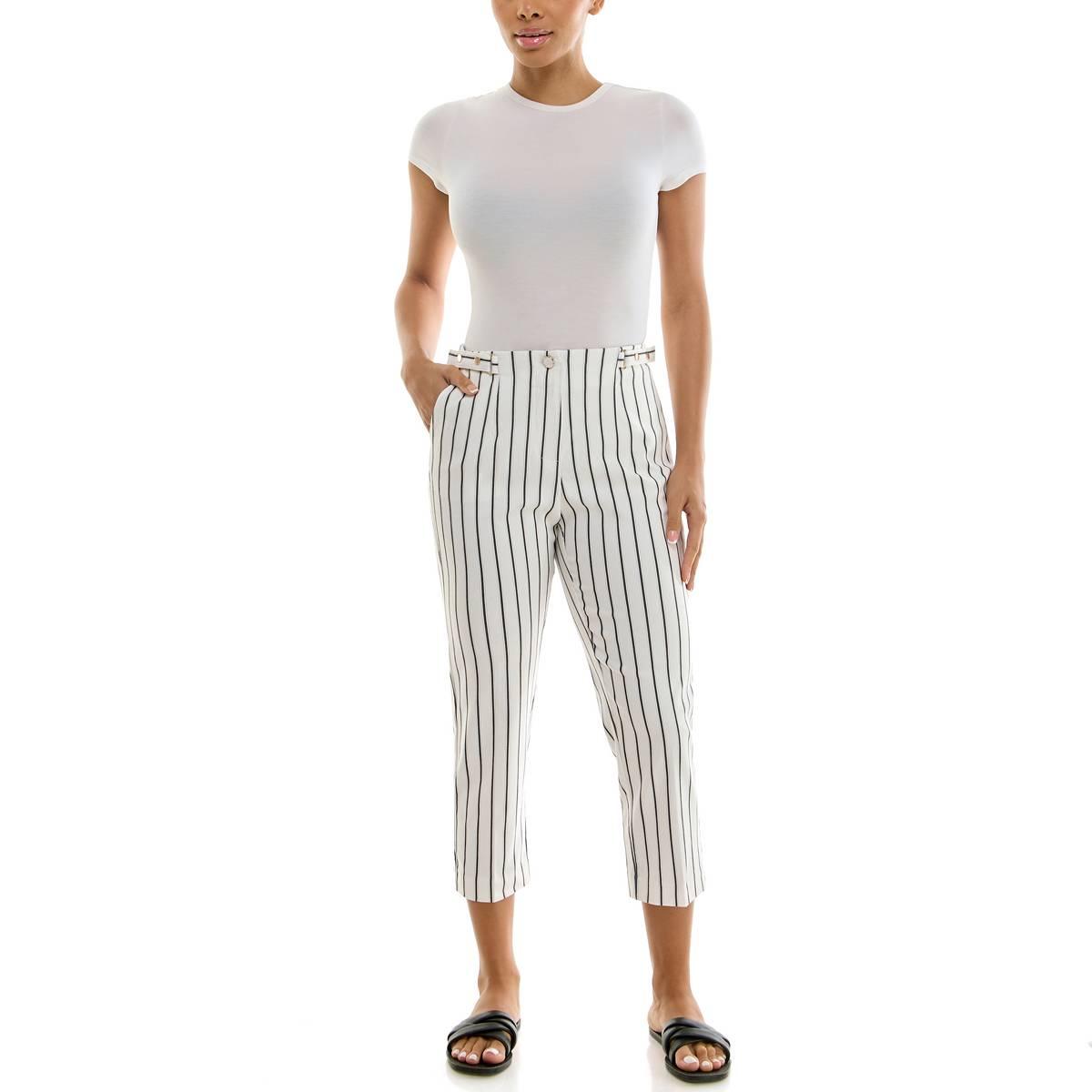 Click here for Womens Zac & Rachel Stripe Capris with Hardware prices