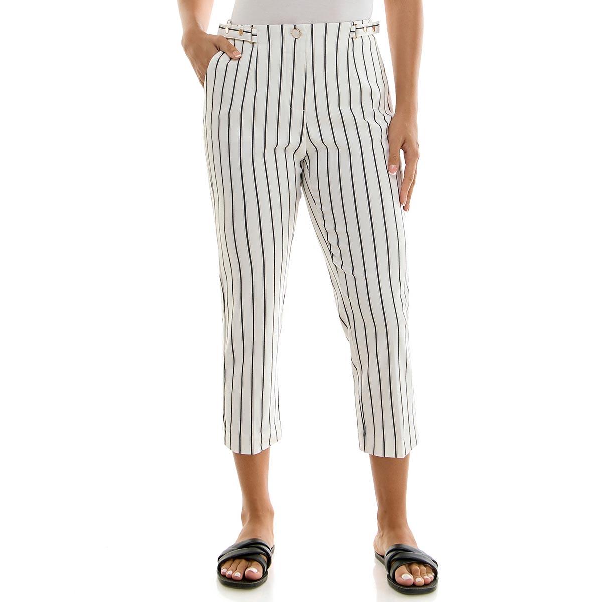 Click here for Womens Zac & Rachel Stripe Capris with Hardware prices